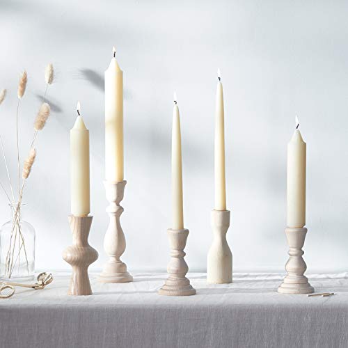Root Unscented Timberline Collenettes Dinner Candles, 7-Inch Tall, Box of 4, Ivory