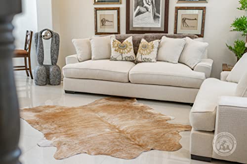 Genuine Palomino Beige Cowhide Rug 6 x 7-8 ft. 180 x 240 cm