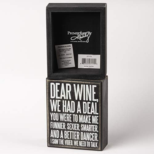 Primitives by Kathy 27179 Box Sign, 4" x 5", Dear Wine…