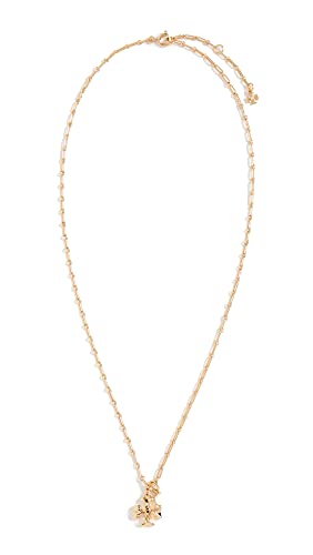 Tory Burch Women's Thin Roxanne Pendant Necklace, Tory Gold/Cream, One Size