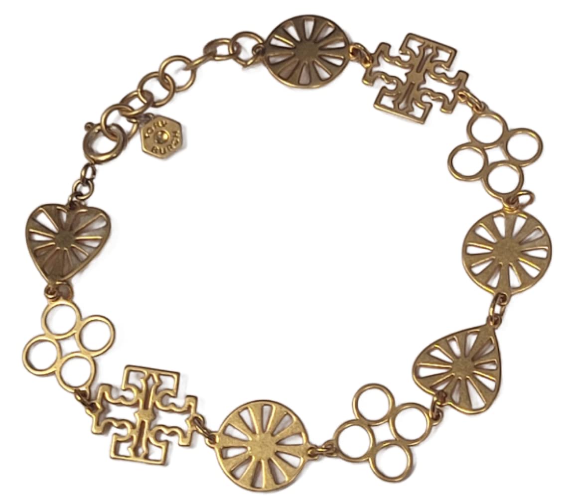 Tory Burch 142454 Britten Rolled Brass Cut Out Design Women's Bracelet