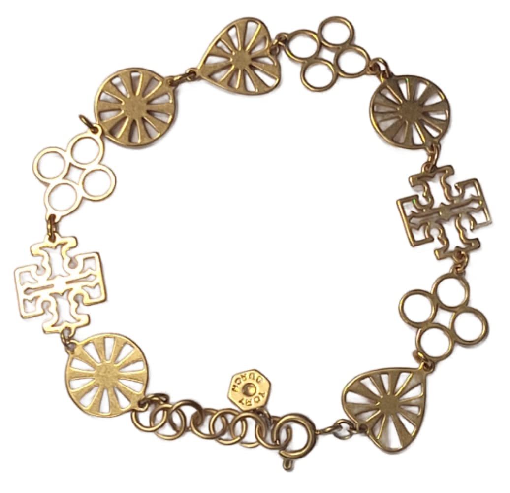Tory Burch 142454 Britten Rolled Brass Cut Out Design Women's Bracelet