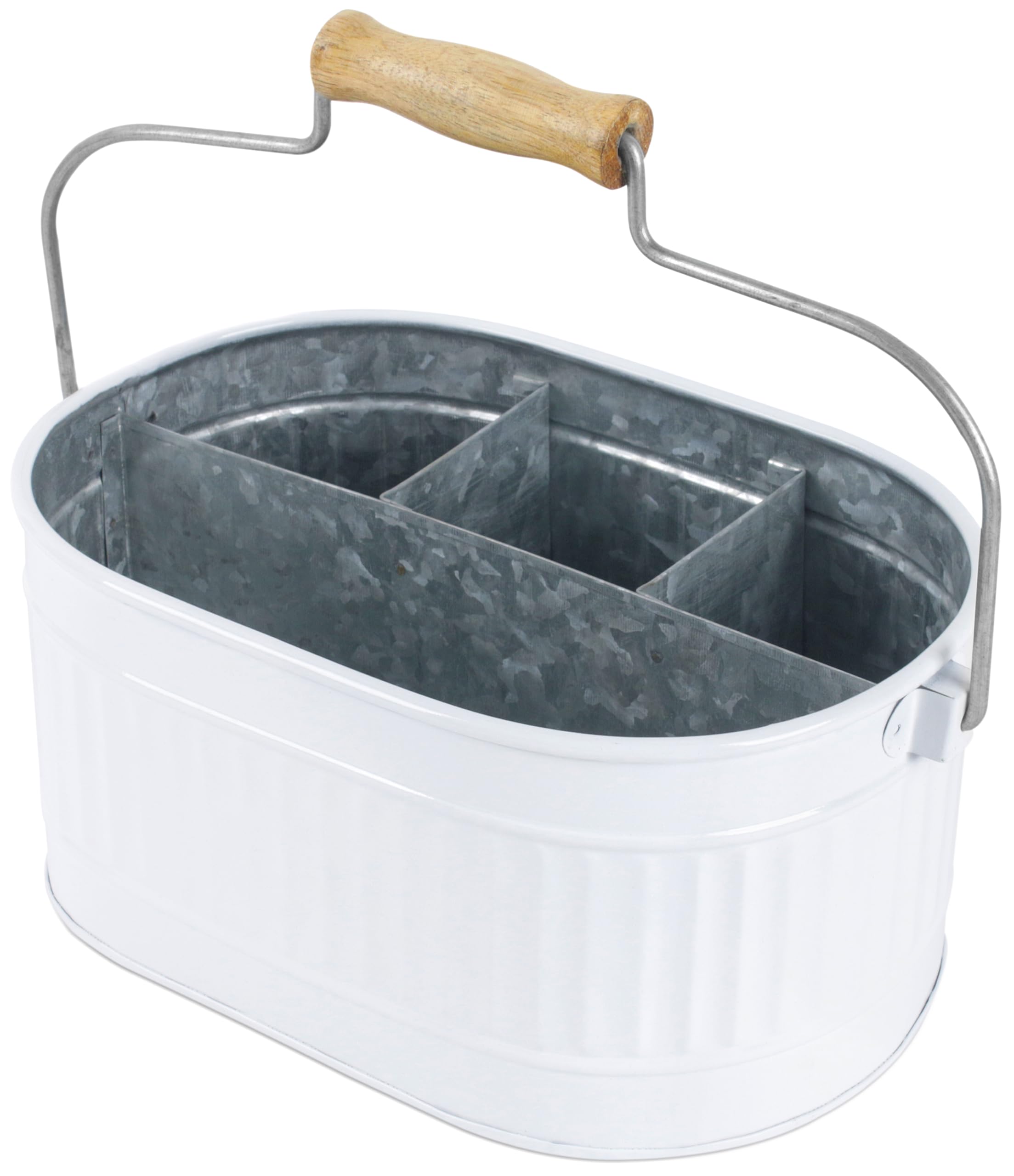 utensil caddy for parties, utensil caddy for countertop, kitchen utensil caddy, plate and utensil caddy - picnic utensil caddy, kitchen utensil caddy for countertop - 12 Inches (Snowy White/Grey)
