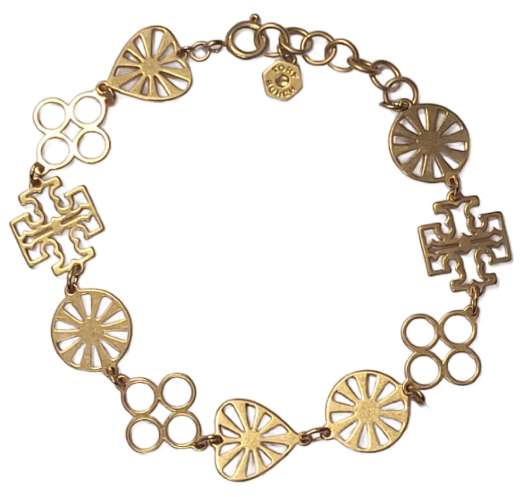 Tory Burch 142454 Britten Rolled Brass Cut Out Design Women's Bracelet