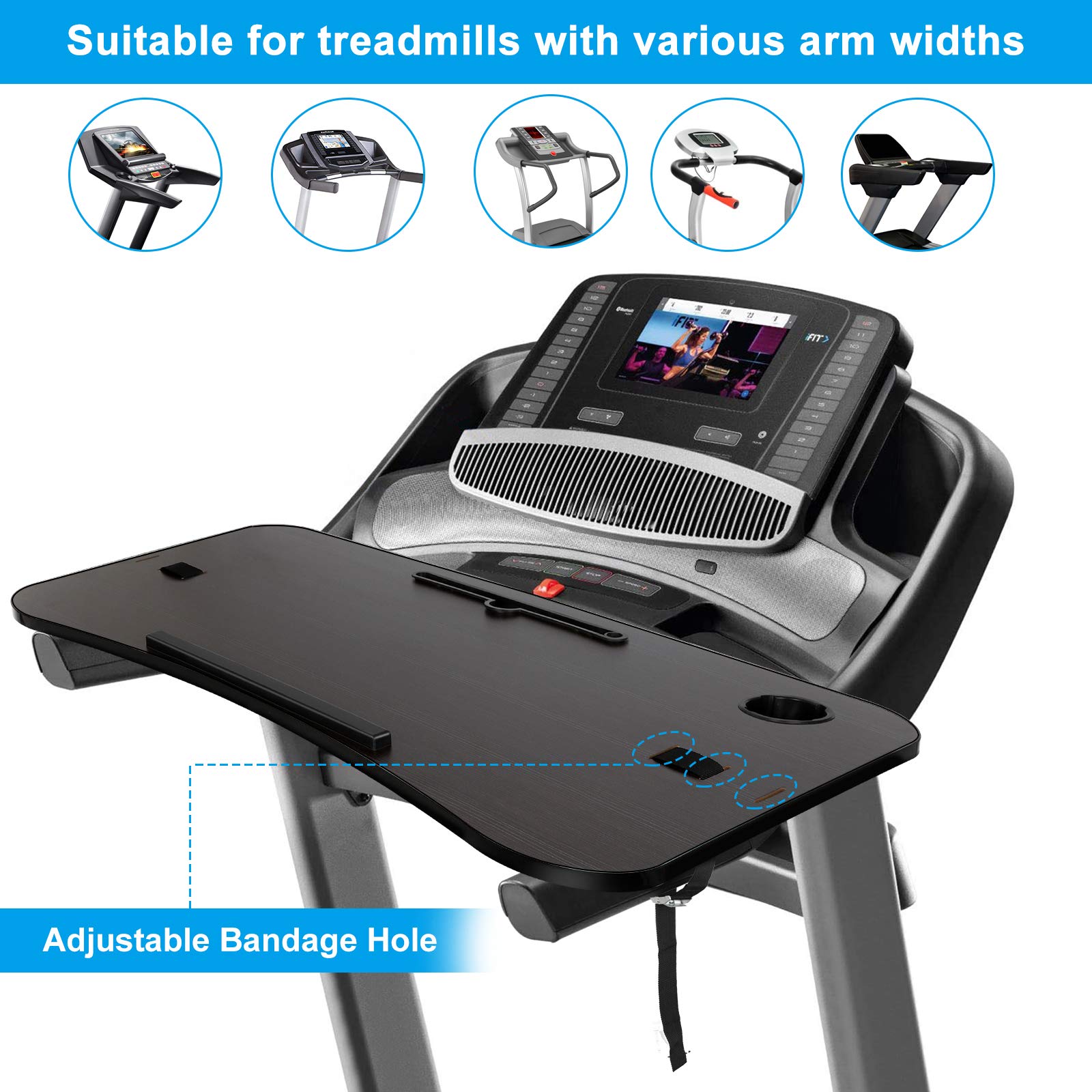 Treadmill Laptop Desk,NEXAN Universal Ergonomic Platform for Notebooks, Tablets, Laptops, Workstation for Treadmill Handlebars up to 35 inches with Cup Tablet Phone Holderā¦
