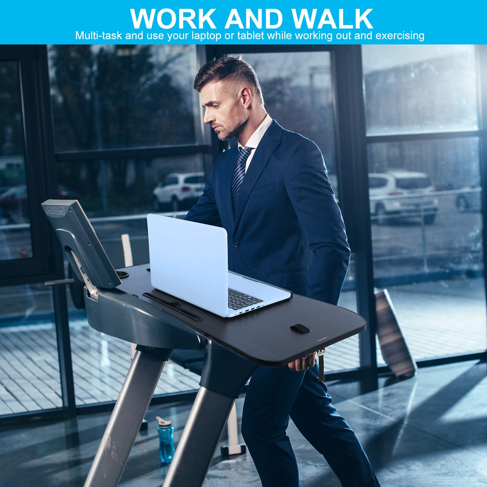 Treadmill Laptop Desk,NEXAN Universal Ergonomic Platform for Notebooks, Tablets, Laptops, Workstation for Treadmill Handlebars up to 35 inches with Cup Tablet Phone Holderā¦