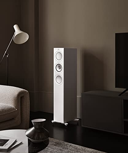KEF R5 Meta Compact 3 Way Floorstanding Speaker - Each (Gloss White)