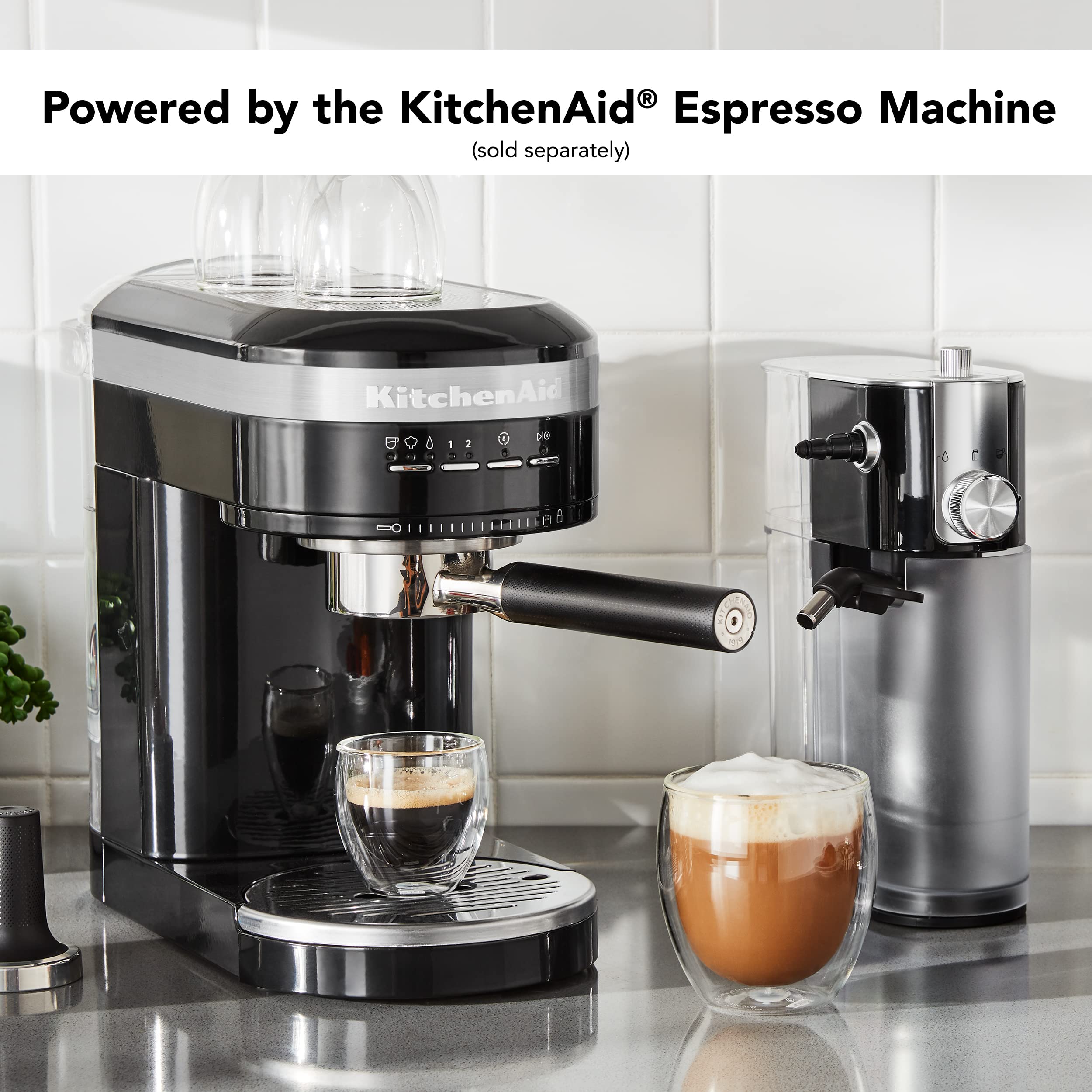 KitchenAid Automatic Milk Frother Metal Espresso, 17 oz, Onyx Black