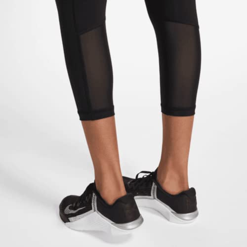 Nike Pro 365 Women's Mid-Rise Crop Leggings, Black/Volt/White, X-Large