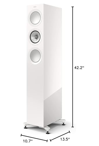 KEF R5 Meta Compact 3 Way Floorstanding Speaker - Each (Gloss White)