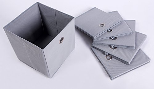 Shinetidy Storage Bins Foldable Cube Organizer Fabric Drawer Set of 6 Gray