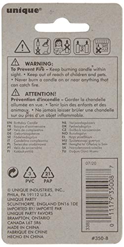 Unique Rainbow Number 8 Party Candle, 3", Multicolor