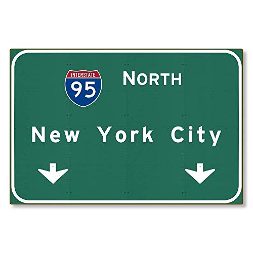 Tin Sign 8x12 inches American Yesteryear I-95 Interstate NYC New York City ny Metal Highway Freeway Sign