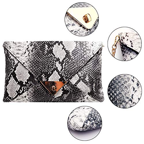 Sherry Women Snakeskin Handbag Party Evening Bag Clutch Shoulder Bag