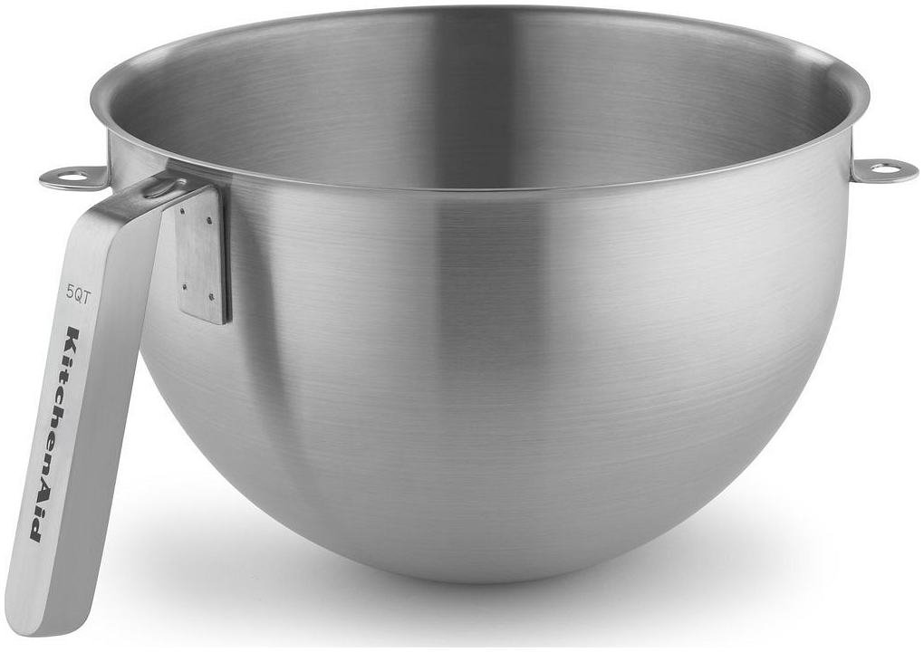 KitchenAid KSMC5QBOWL 5-Quart Mixing Bowl with J Hook Handle, Stainless Steel, NSF, (Fits Commercial Stand Mixers KSM8990 and KSMC895)