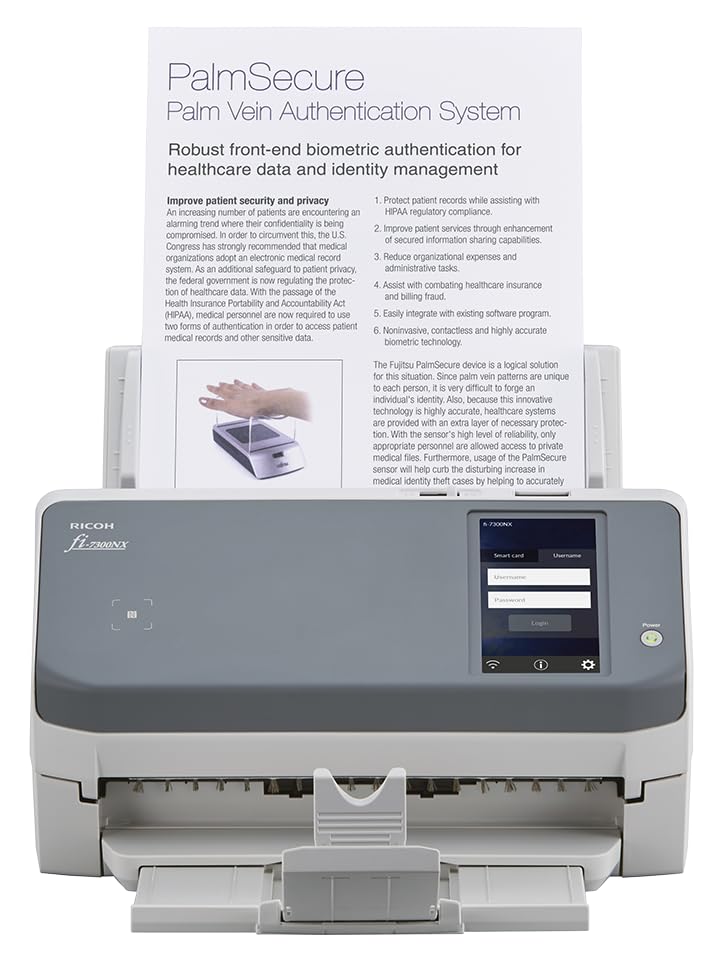 Fujitsu fi-7300NX Professional Network Enabled Document Scanner with Color Touchscreen