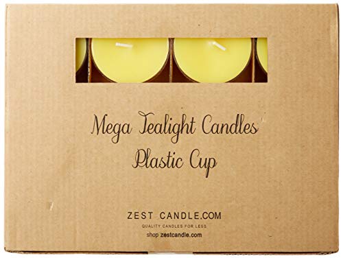 Zest Candle 12-Piece Tealight Candles, Mega Oversized Yellow s