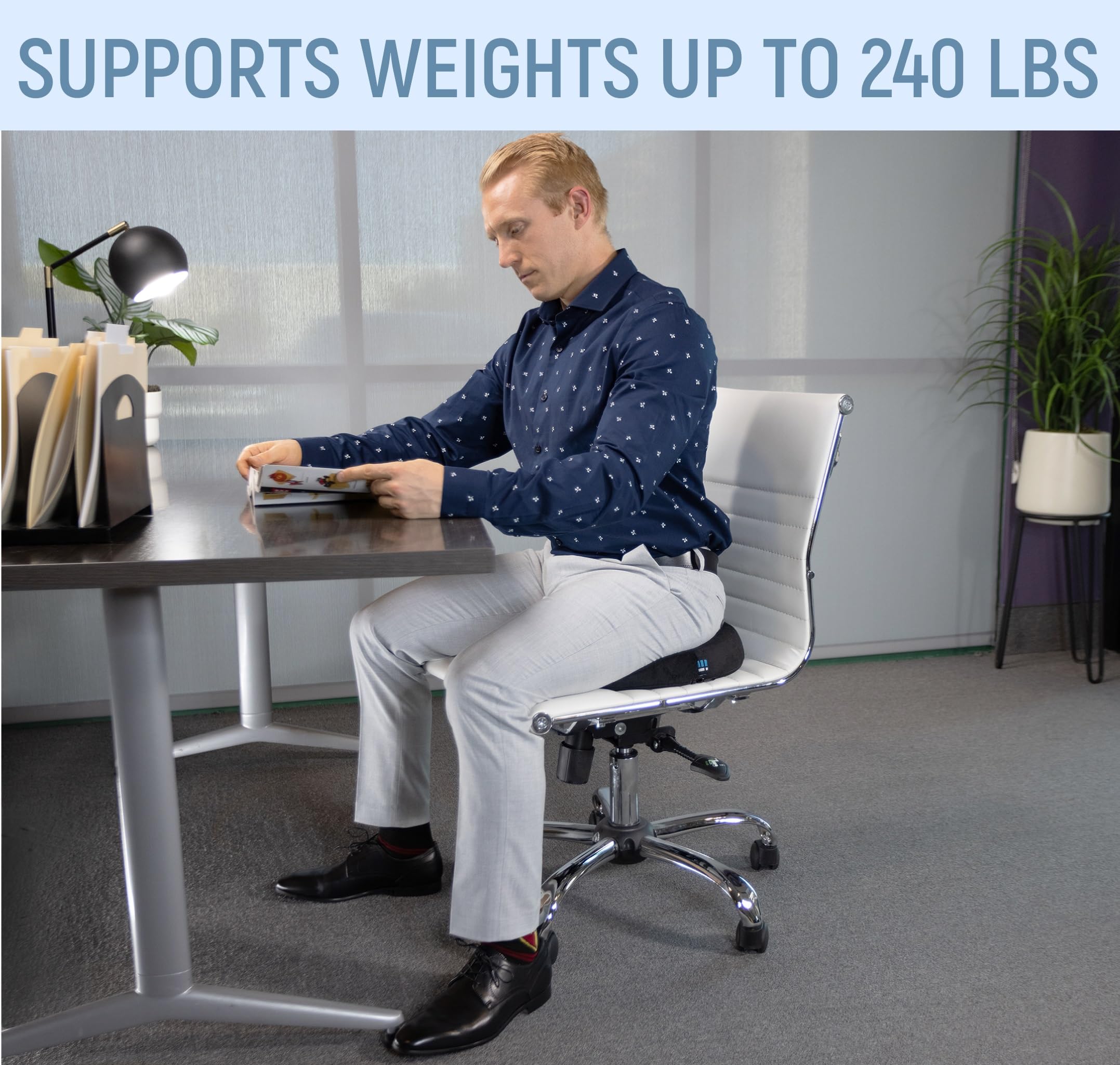 Ergonomic Innovations Gel Enhanced Memory Foam Seat Cushion for Office Chair, Coccyx Lower Back Support Tailbone Pain Relief Cushions, Work Chair Pad Pillow, Sciatica, Butt, Desk Chair Cushion