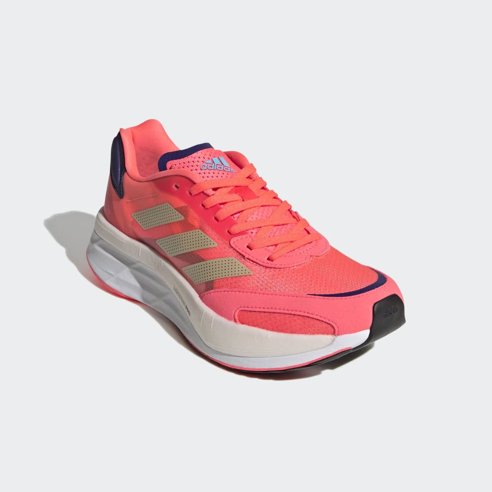 adidas Adizero Boston 10 Turbo/Sandy Beige Metallic/Legacy Indigo 9 B (M)