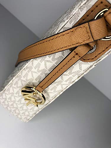 Michael Kors LG Messenger Crossbody bundled with Phone Wristlet (Vanilla/Acorn)