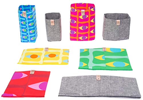 Bright Flagship Prints, 7" 8-pc Tote Set