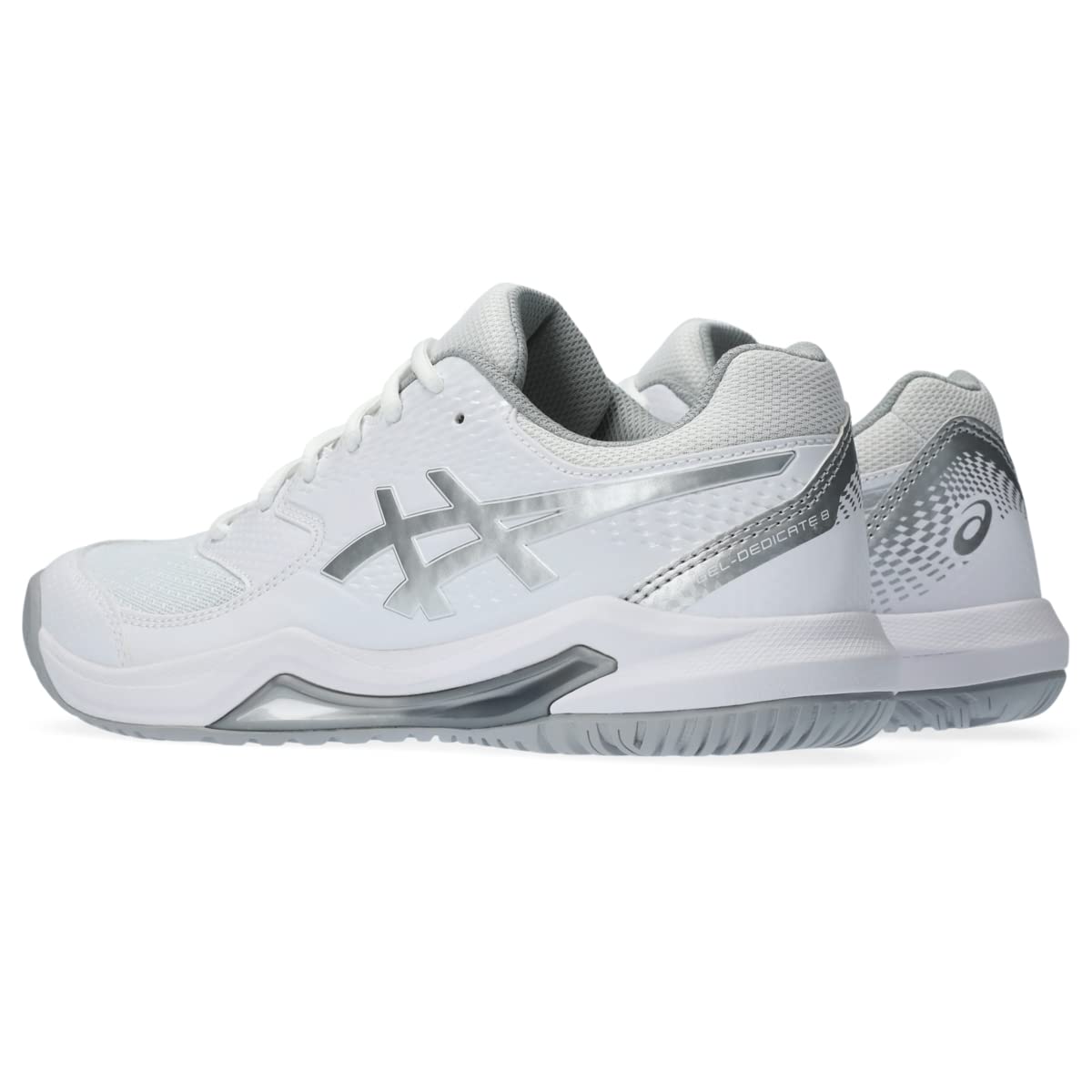 ASICS Women's Gel-Dedicate 8 Tennis Shoe, 7, White/Pure Silver