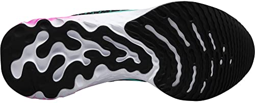 Nike Women's React Infinity Run Fk 3 Running Trainers Dd3024 Shoes, Black/Dynamic Turquoise/Pink P, 8.5