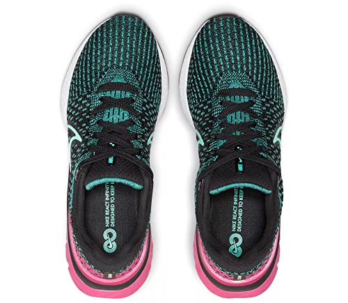 Nike Women's React Infinity Run Fk 3 Running Trainers Dd3024 Shoes, Black/Dynamic Turquoise/Pink P, 8.5