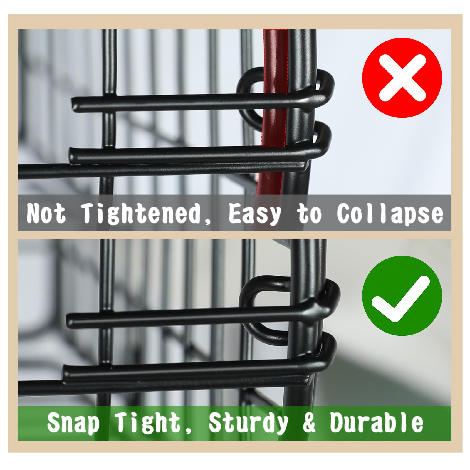 X-cosrack Foldable Cabinet Wall Mount Metal Wire Basket Organizer Pantry Basket with Handles - 4 Pack -12" x 9" X 6", Food Storage Mesh Bin for Kitchen Bathroom Laundry Closet Garage Patent Design