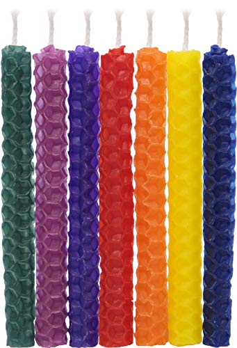 The Dreidel Company Hanukkah Candles Natural Honeycomb Beeswax - Multi-Color - 4.5"