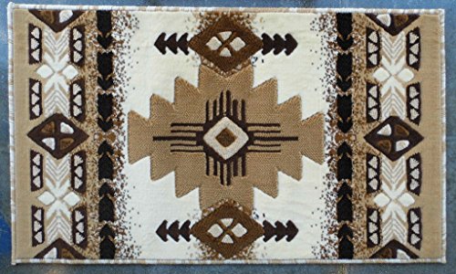 Concord Global Trading South West Native American Area Rug Design C318 Ivory (24 Inch X 40 Inch)