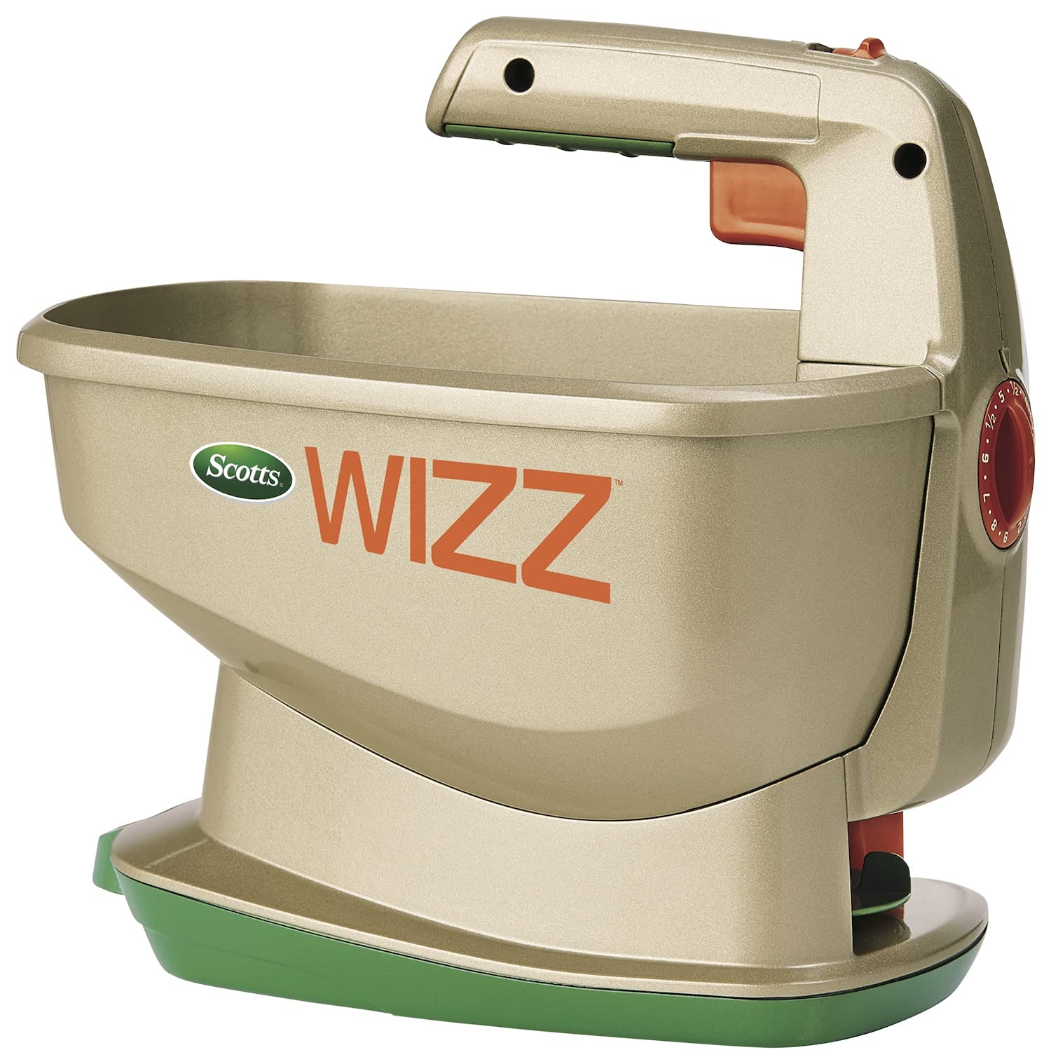 Scotts Wizz Spreader - Handheld Power Spreader, Use Year-Round, Covers Up to 2,500 sq. ft., Brown