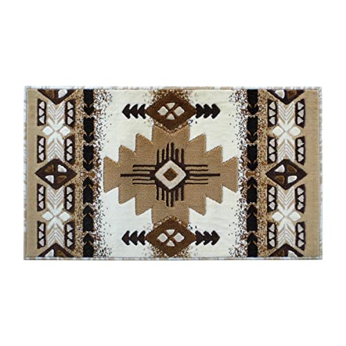 Concord Global Trading South West Native American Area Rug Design C318 Ivory (24 Inch X 40 Inch)