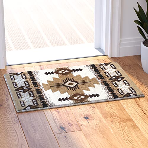 Concord Global Trading South West Native American Area Rug Design C318 Ivory (24 Inch X 40 Inch)