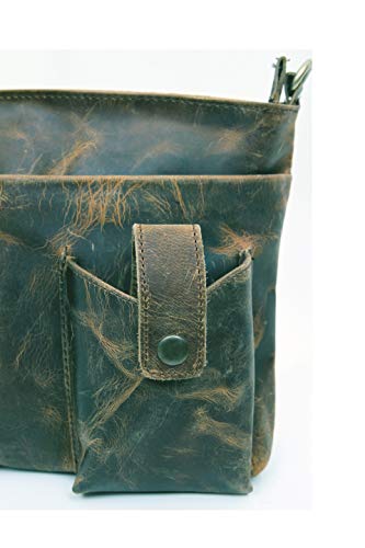 Leather Crossbody Purse for Women- Small Crossover Cross Body Bag Long Over the Shoulder Sling Womens Purses and Handbags