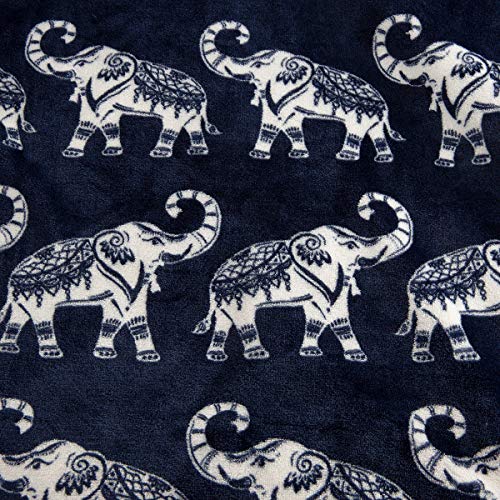 AVAFORT Velvet Plush Home Fleece Throw Blanket for Couch Sofa Bed, Warm Elegant Fuzzy Flannel Blanket for Kid Baby Adults or Pet, Lightweight Soft Cozy Warm Luxury Microfiber Blankets (Elephant Blue)