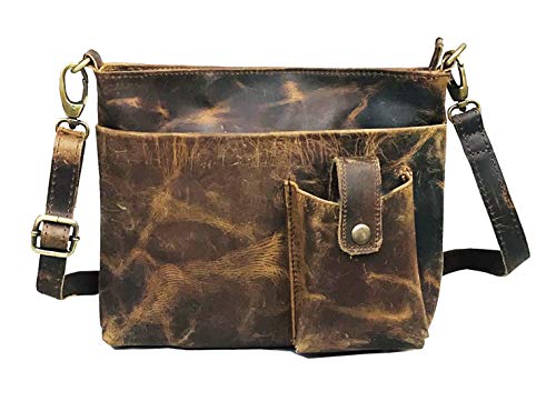 Leather Crossbody Purse for Women- Small Crossover Cross Body Bag Long Over the Shoulder Sling Womens Purses and Handbags