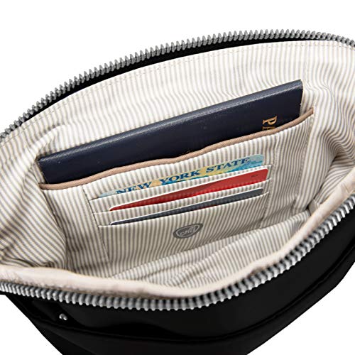 Travelon Women's Anti-Theft Tailored Convertible Crossbody Clutch, Onyx, One Size