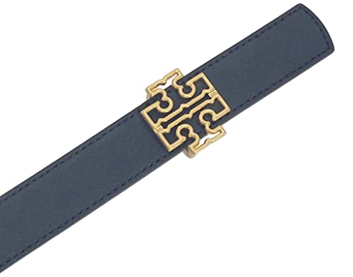 Tory Burch 141739 Britten Logo Black/Classic Tan With Gold Hardware Reversible 1 Inch Width Women's Belt (XL)