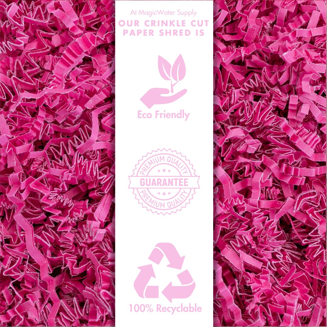 MagicWater Supply Crinkle Cut Paper Shred Filler (1 LB) for Gift Wrapping & Basket Filling - Pink