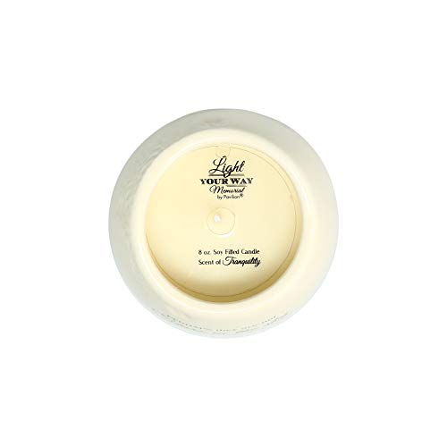 Pavilion Gift Company 19176 In Memory Light Remains Ceramic Soy Wax Candle , White 8 oz