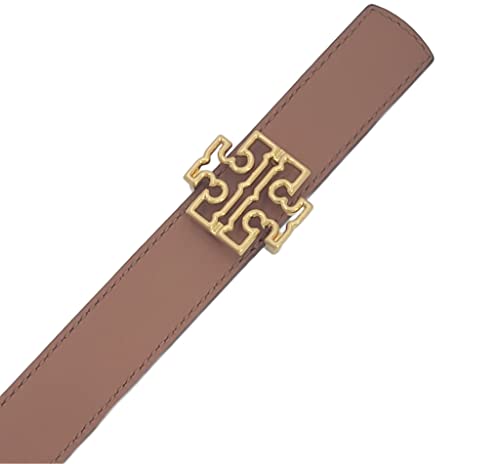 Tory Burch 141739 Britten Logo Black/Classic Tan With Gold Hardware Reversible 1 Inch Width Women's Belt (XL)
