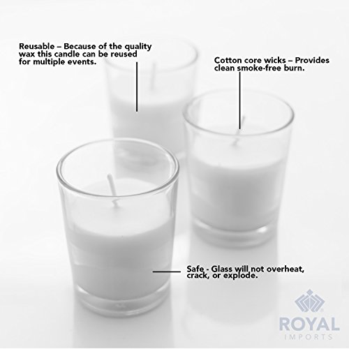 Royal Imports Unscented Clear Glass Votive Candles, Long 10 Hour Burn Time, for Home, Spa, Wedding, Birthday, Holiday, Restaurant, Party, Birthday, 36 Pack