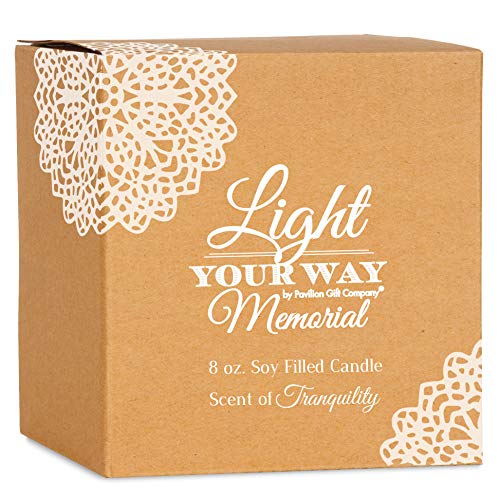 Pavilion Gift Company 19176 In Memory Light Remains Ceramic Soy Wax Candle , White 8 oz