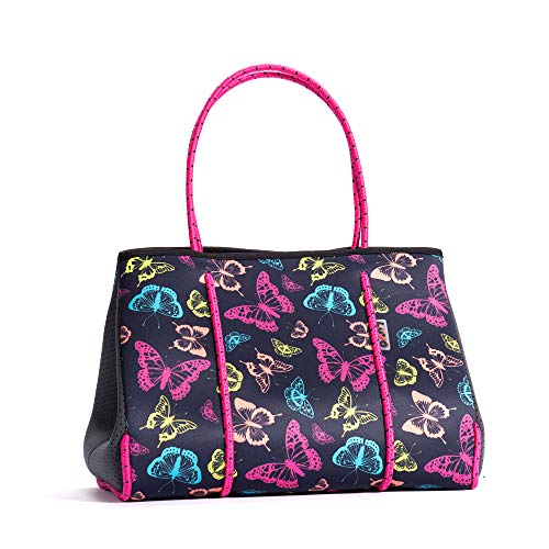Luvo - Women's Neoprene Phantom Tote Handbags - Travel - Butterfly