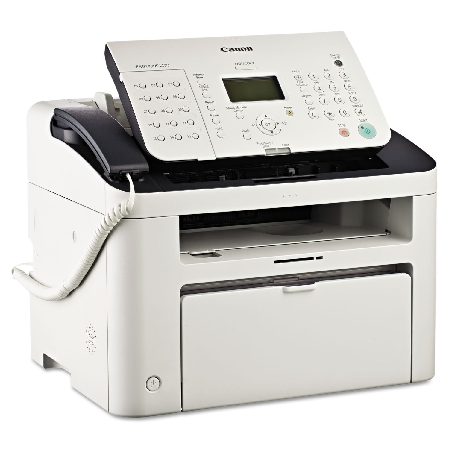 Canon Faxphone L100 (5258B001) Laser Printer and Copier, 30 Sheet Automatic Document Feeder, 19 Pages Per Minute, 12" x 14.7" x 12"