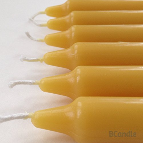 BCandle 100% Pure Beeswax Candles Organic Hand Made - 11 Inches Tall, 5/8 Inch Thick (Set of 6)