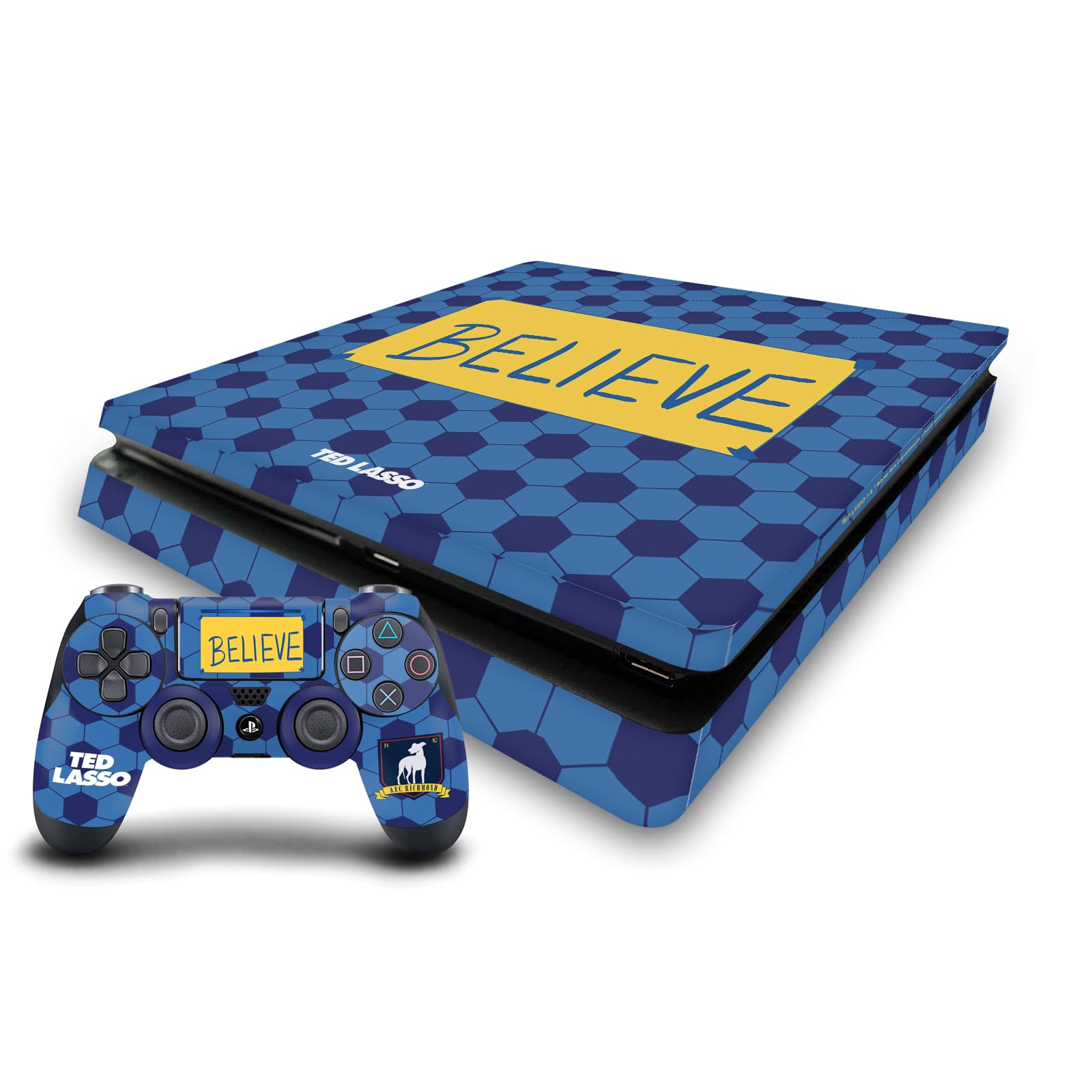 Head Case Designs Officially Licensed Ted Lasso Believe Season 1 Graphics Vinyl Sticker Gaming Skin Decal Cover Compatible With Sony PlayStation 4 PS4 Slim Console and DualShock 4 Controller