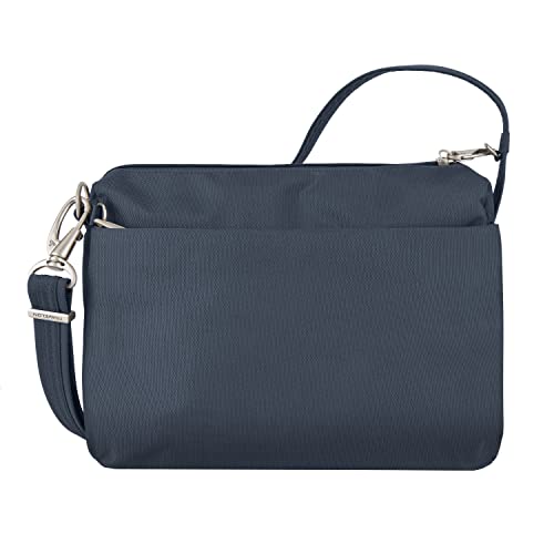 Travelon Women's Classic Anti-Theft Small East/West Crossbody Bag, Midnight, 10.5 x 8 x 2.5