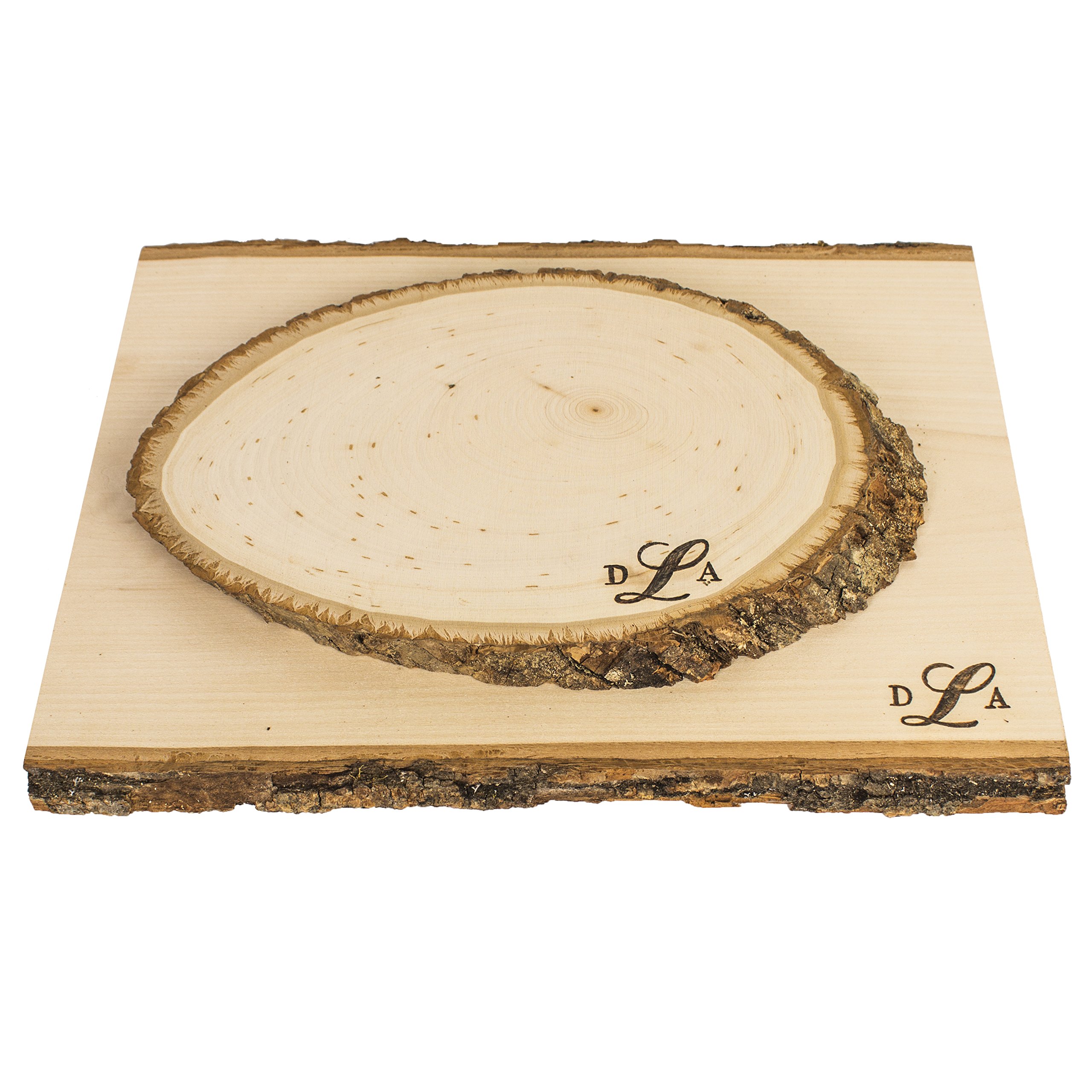 Walnut Hollow Value Pack Medium Basswood Country Planks with Live Edge Bark for Woodburning, Home Décor and Rustic Weddings, 6-pack